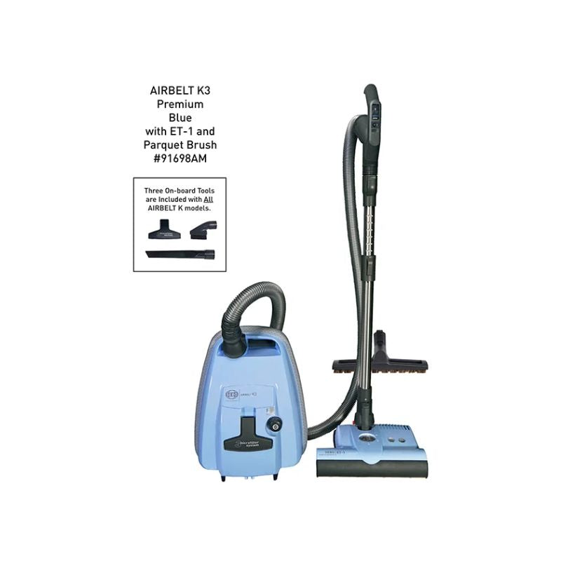 SEBO AIRBELT K3 Premium Canister Vacuum Cleaner Pastel Blue 91698AM ...
